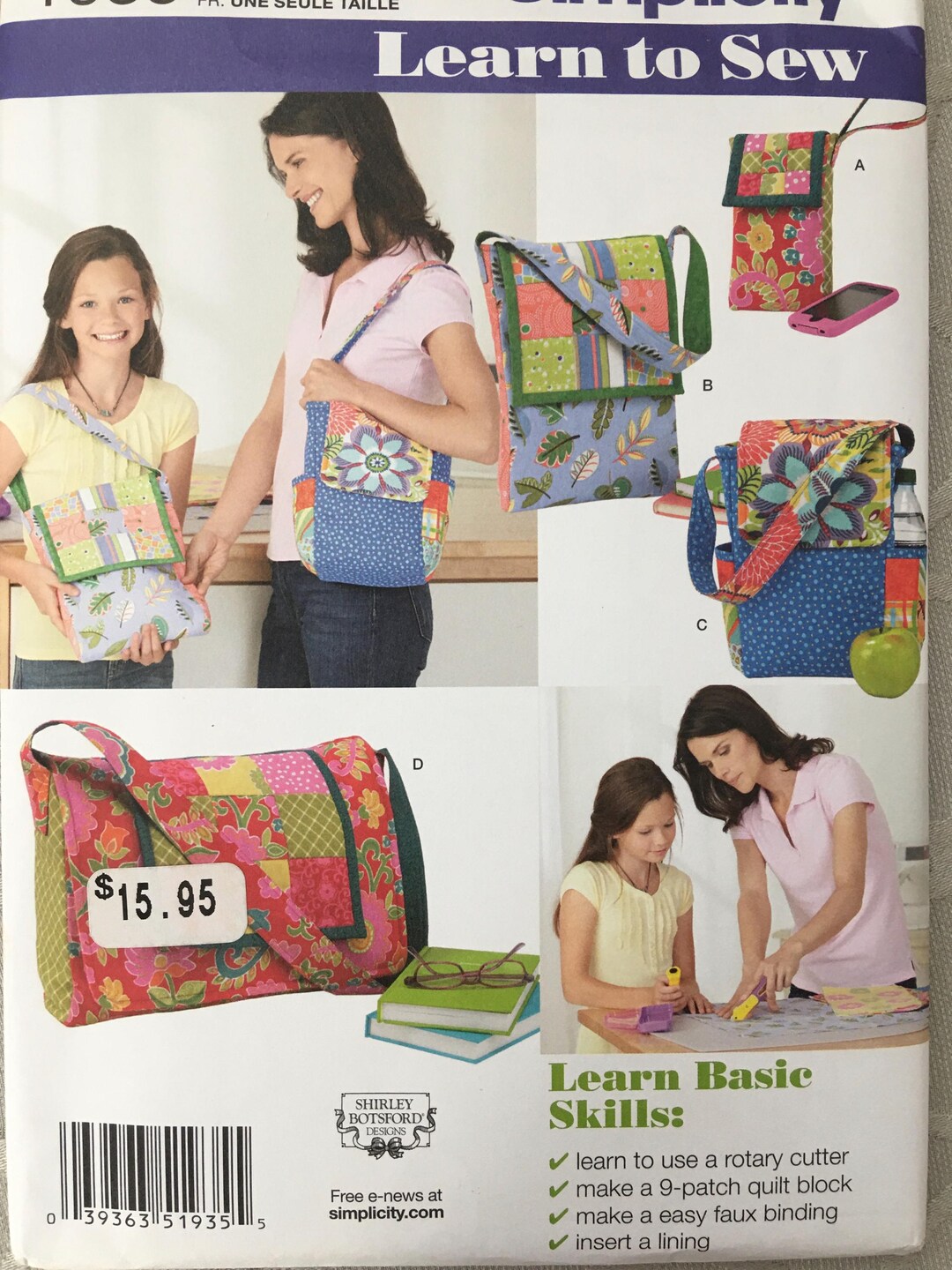 Simplicity EASY Sew Purses & Handbags Learn to Sew Pattern Several ...