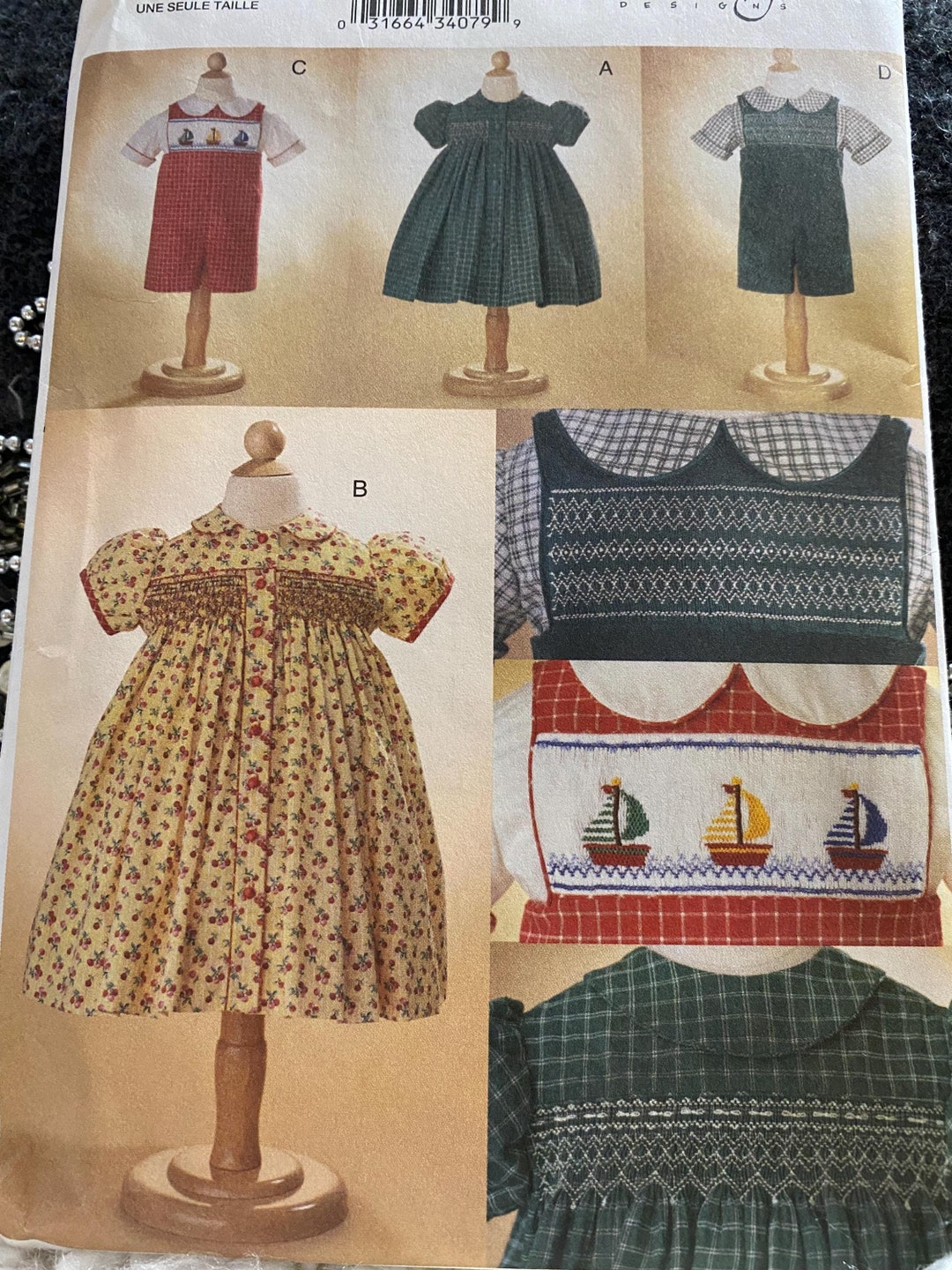 Vogue Girl Boy Child Smocked Dress or Overalls Smocking Pattern ...