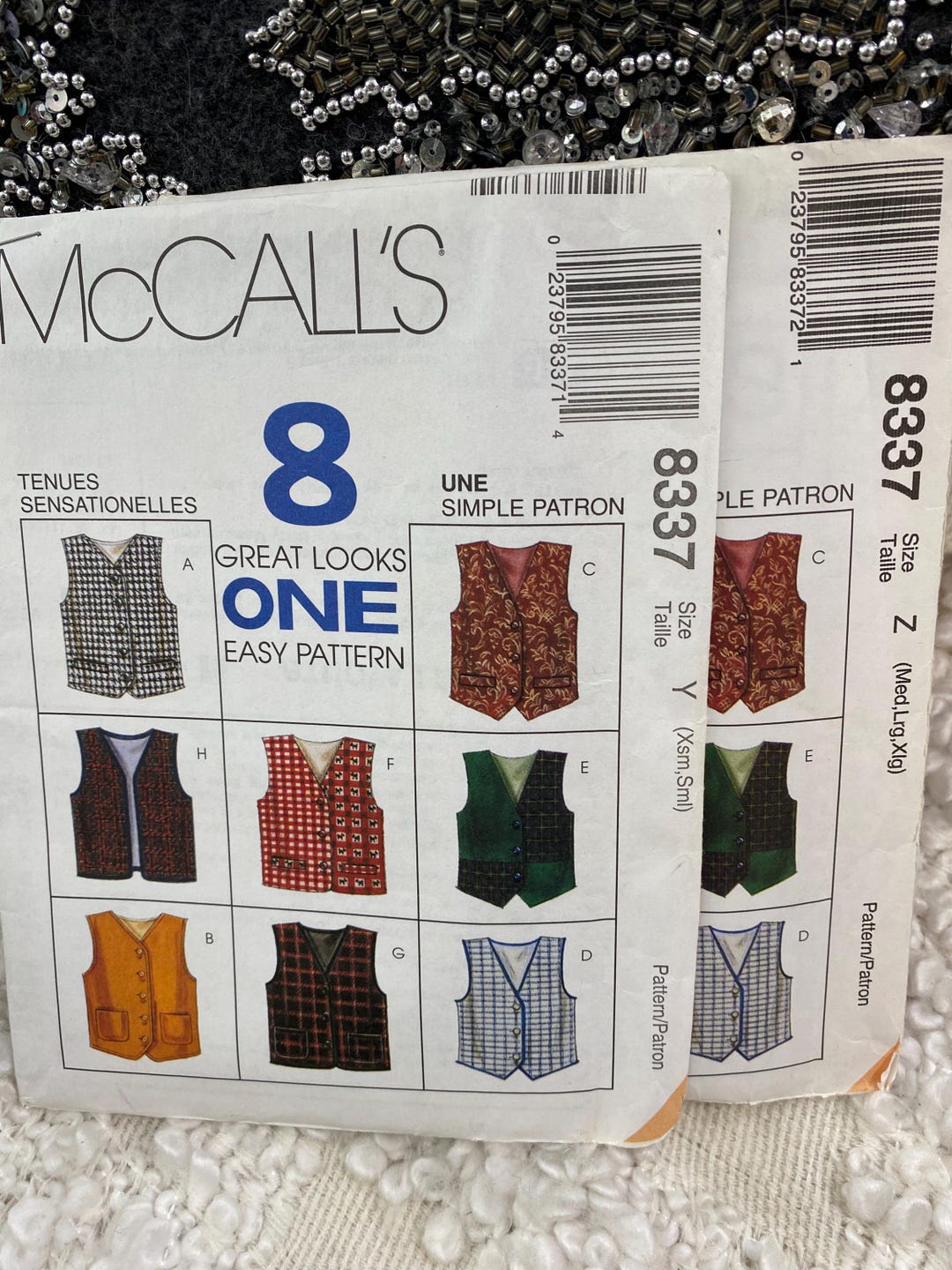UNISEX VESTS Mccall’s 8337 8 Great Looks Lined Vests With Back Buckled ...