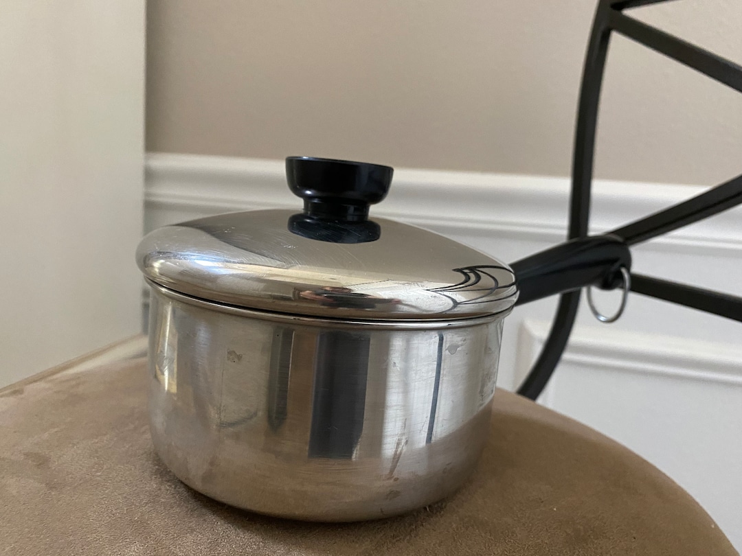 1990s Revere Ware 1801 Steel Disc Bottom Stainless Steel 1 Qt. Pot With ...