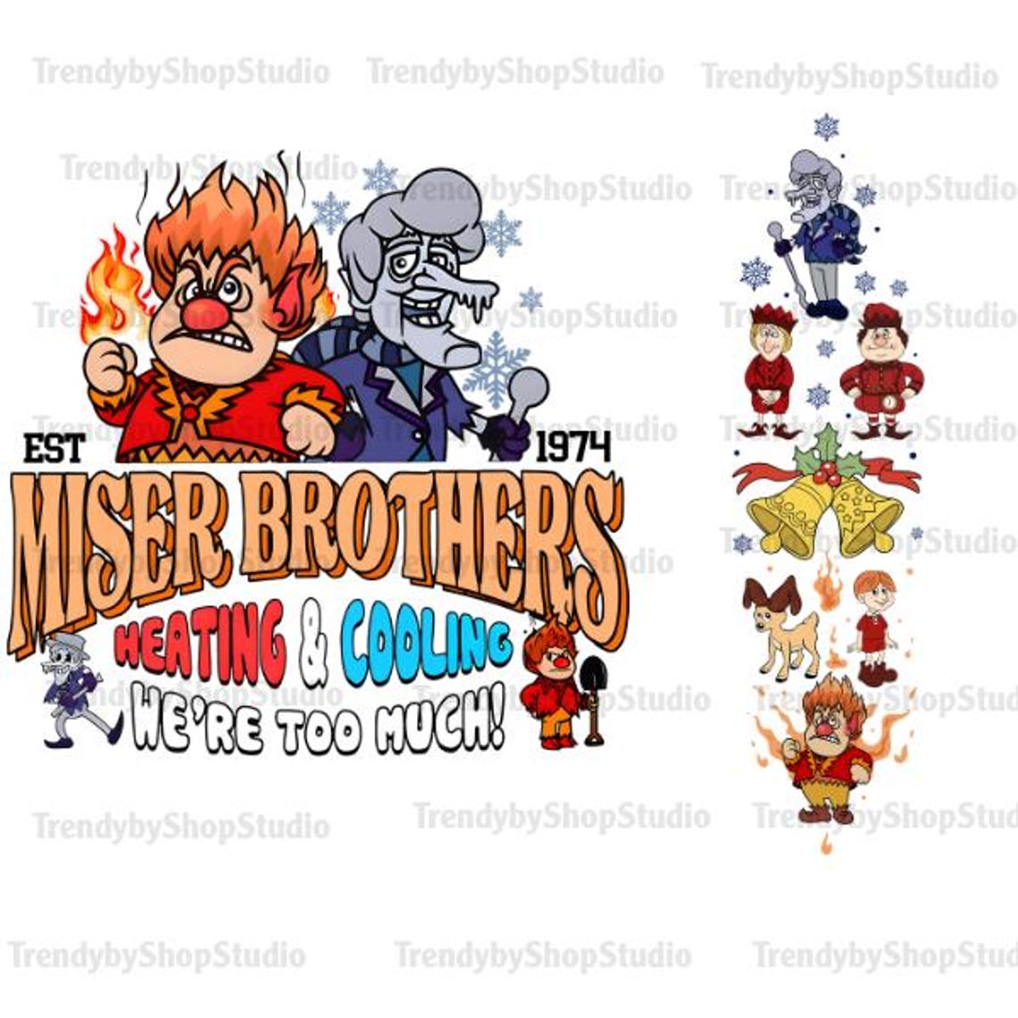 Miser Brothers Christmas PNG | Funny Heat and Snow Clipart - Etsy