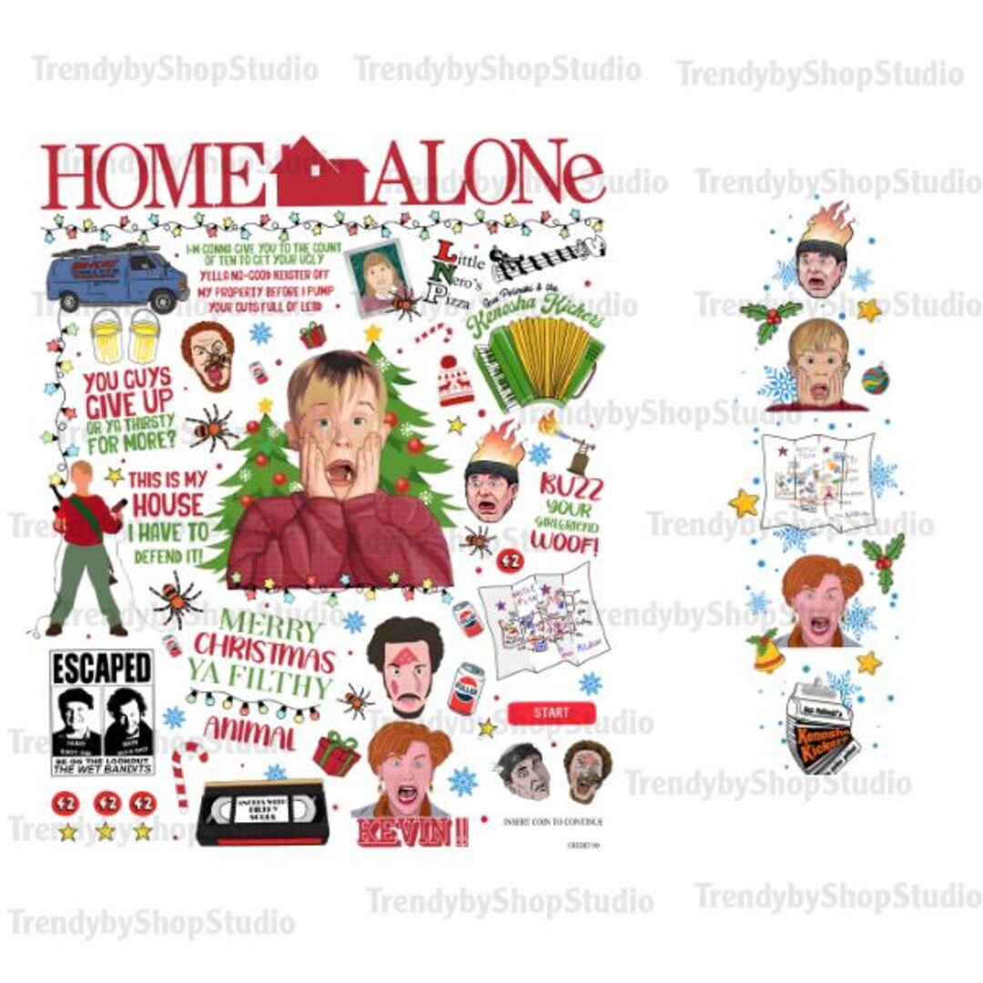 Home Alone Christmas Movie PNG, Vintage Holiday Clipart (digital ...