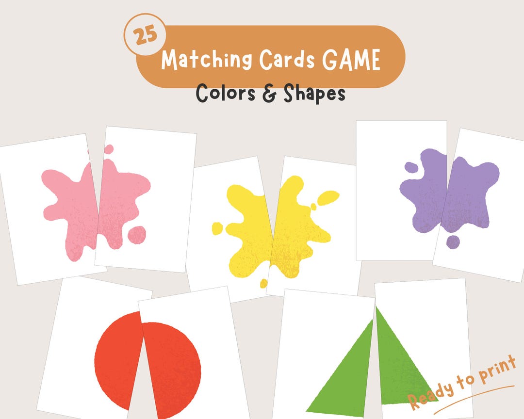 Colors and Shapes Matching Game for Toddlers: Find a Pair Match Picture ...