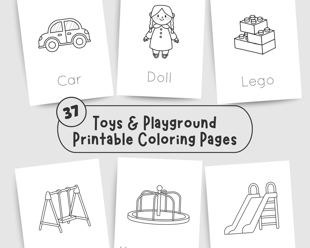 Toys and Playground Coloring Pages: 37 Printable Coloring Sheets for ...