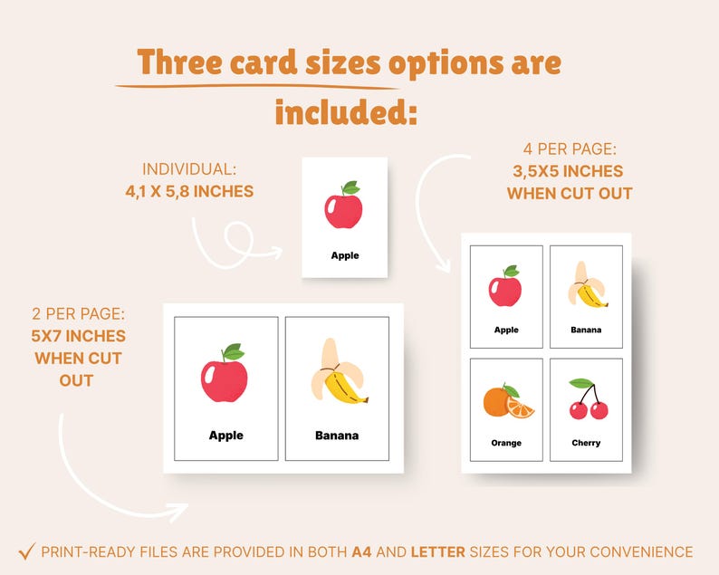 FRUITS Learning Flashcards for Kids: 26 Toddler Preschool Educational ...
