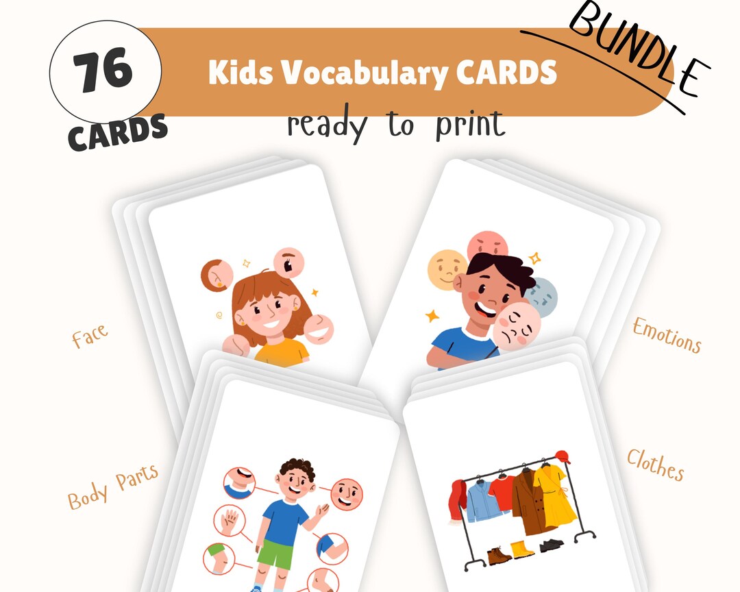 My Body Flashcards Bundle, 4 Printable Decks: Face, Emotions, Body ...