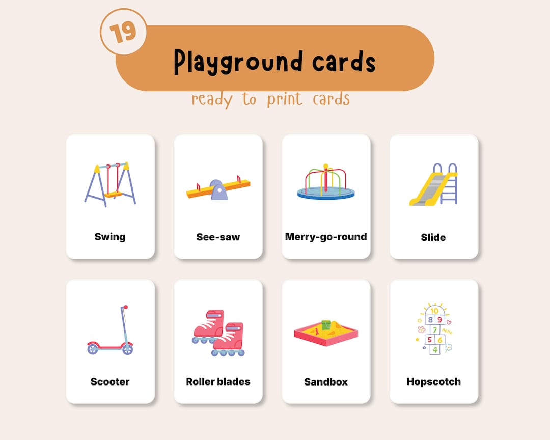 Playground Flashcards: Outdoor Vocabulary Learning Cards (digital ...