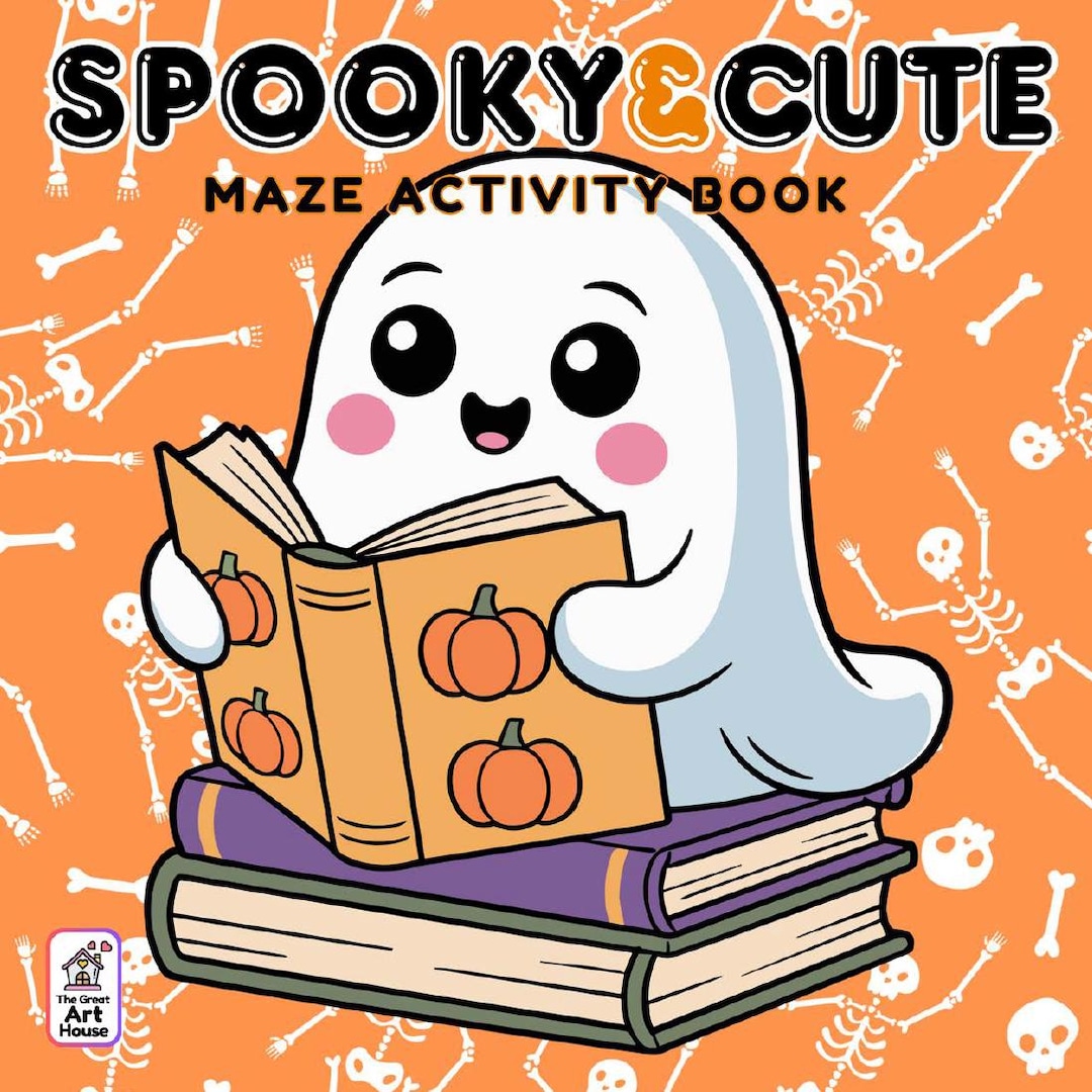 Halloween Maze Activity Book ONE: 10 Printable Pages, Spooky & Cute ...