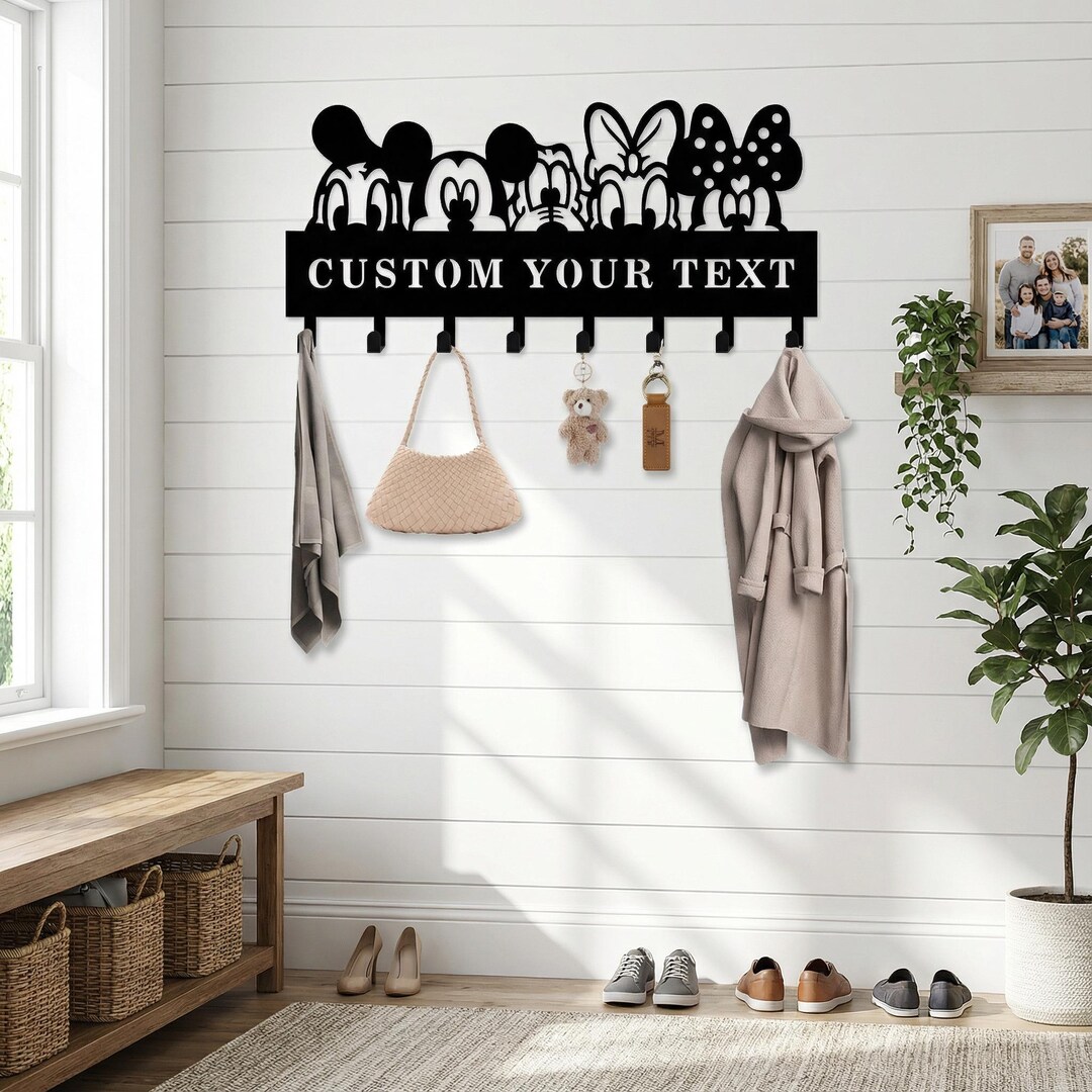 Mickey Family Entryway Key Hanger, Mickey and Minnie Character Hooks ...