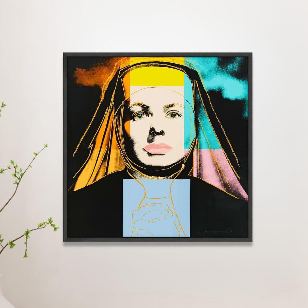 Modern Pop Art Nun Portrait Canvas, Color Block Religious Wall Art ...