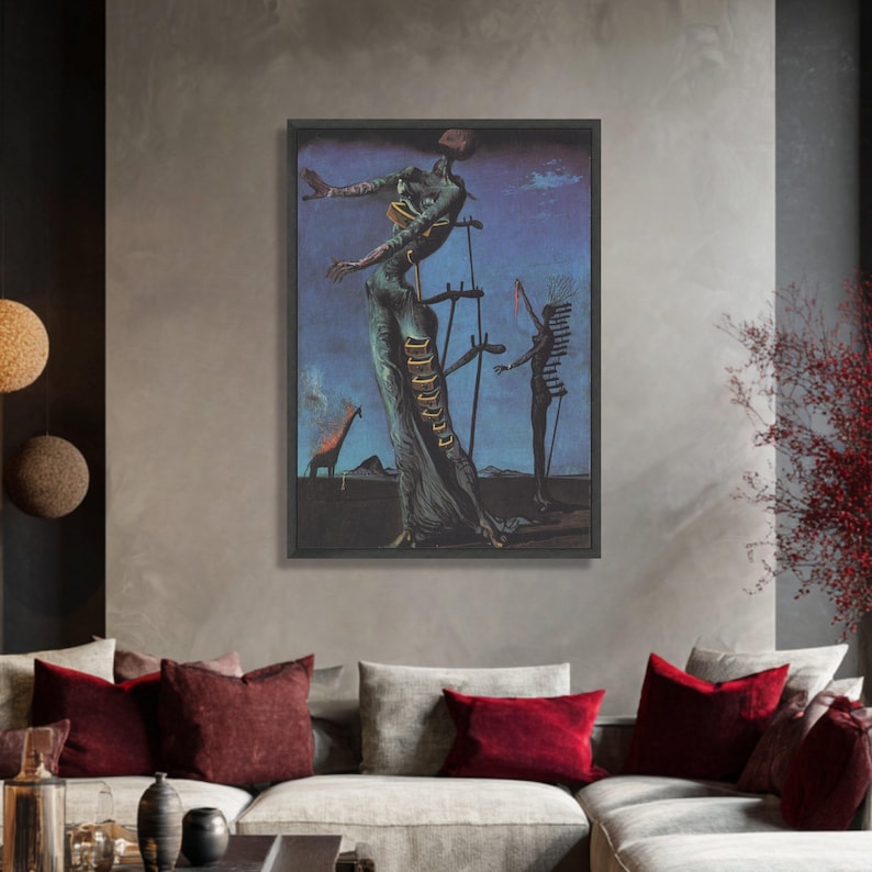 Salvador Dali Surrealist Canvas Wall Art, Figures With Drawers - Etsy