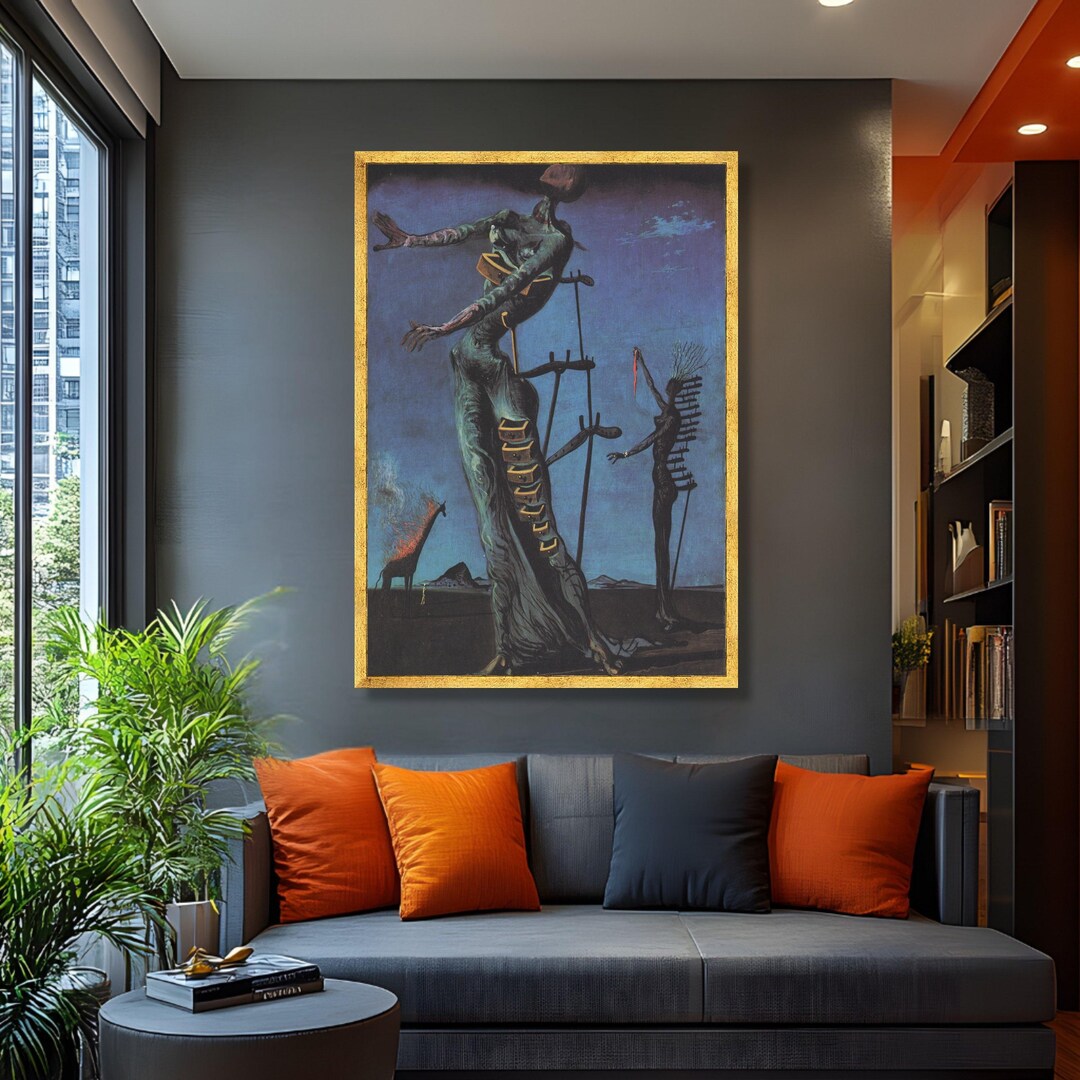 Salvador Dali Surrealist Canvas Wall Art, Figures With Drawers - Etsy