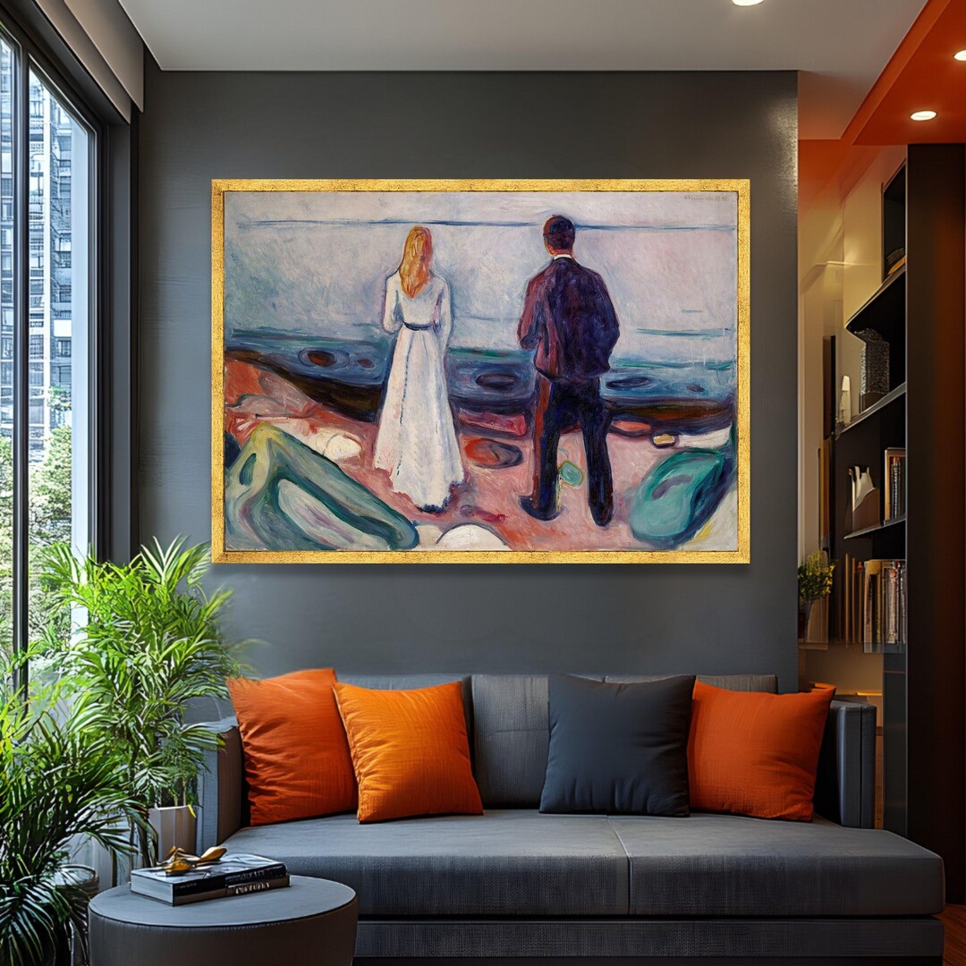 Edvard Munch Beach Scene Canvas, Expressionist Art, Home Decor - Etsy