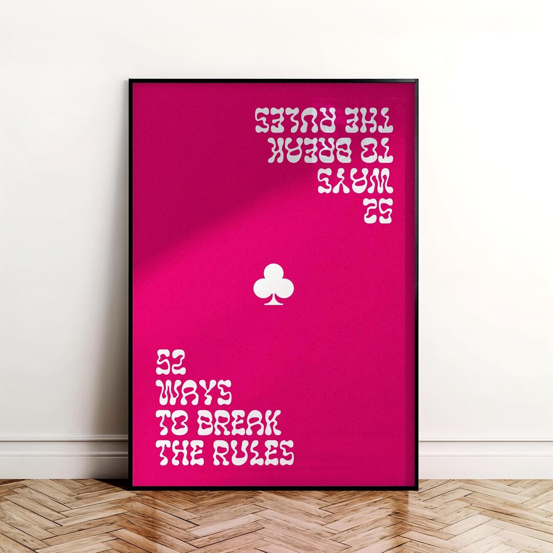 52 Ways to Break the Rules” Modern Minimalist Poster – Digital Download ...