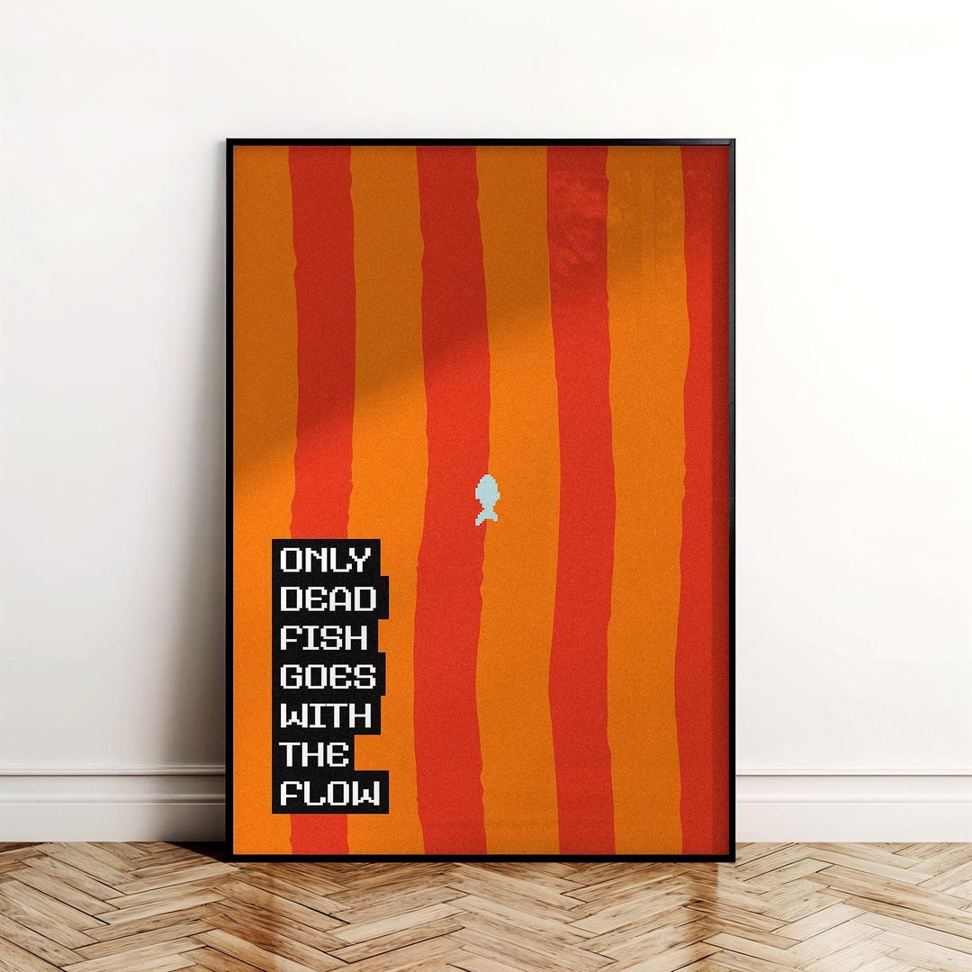 Motivational Fish Quote Art Print – Inspirational Wall Decor (PDF) - Etsy