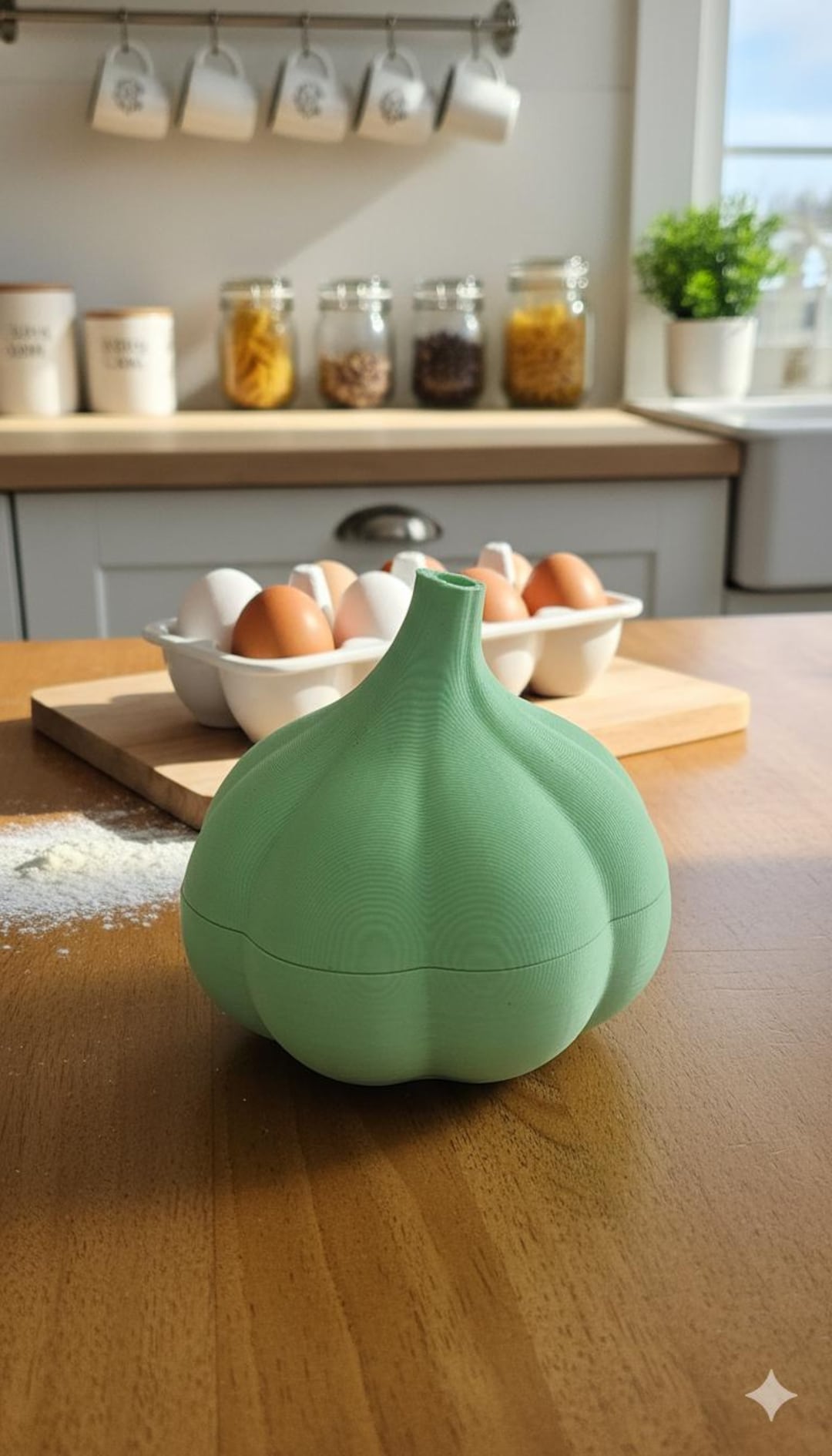 3D Printed Garlic Storage Container – Modern Kitchen Organizer for ...