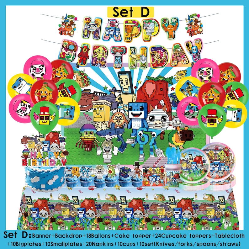 Steal a Brainrot Themed Birthday Party Decor,all-in-one Party Bundle ...