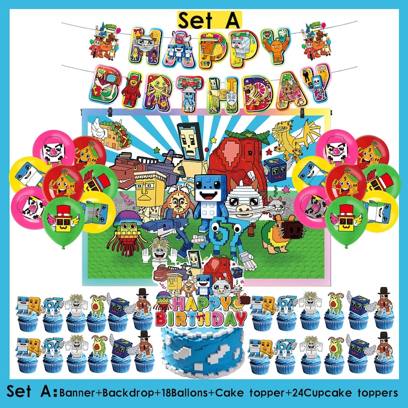 Steal a Brainrot Themed Birthday Party Decor,all-in-one Party Bundle ...