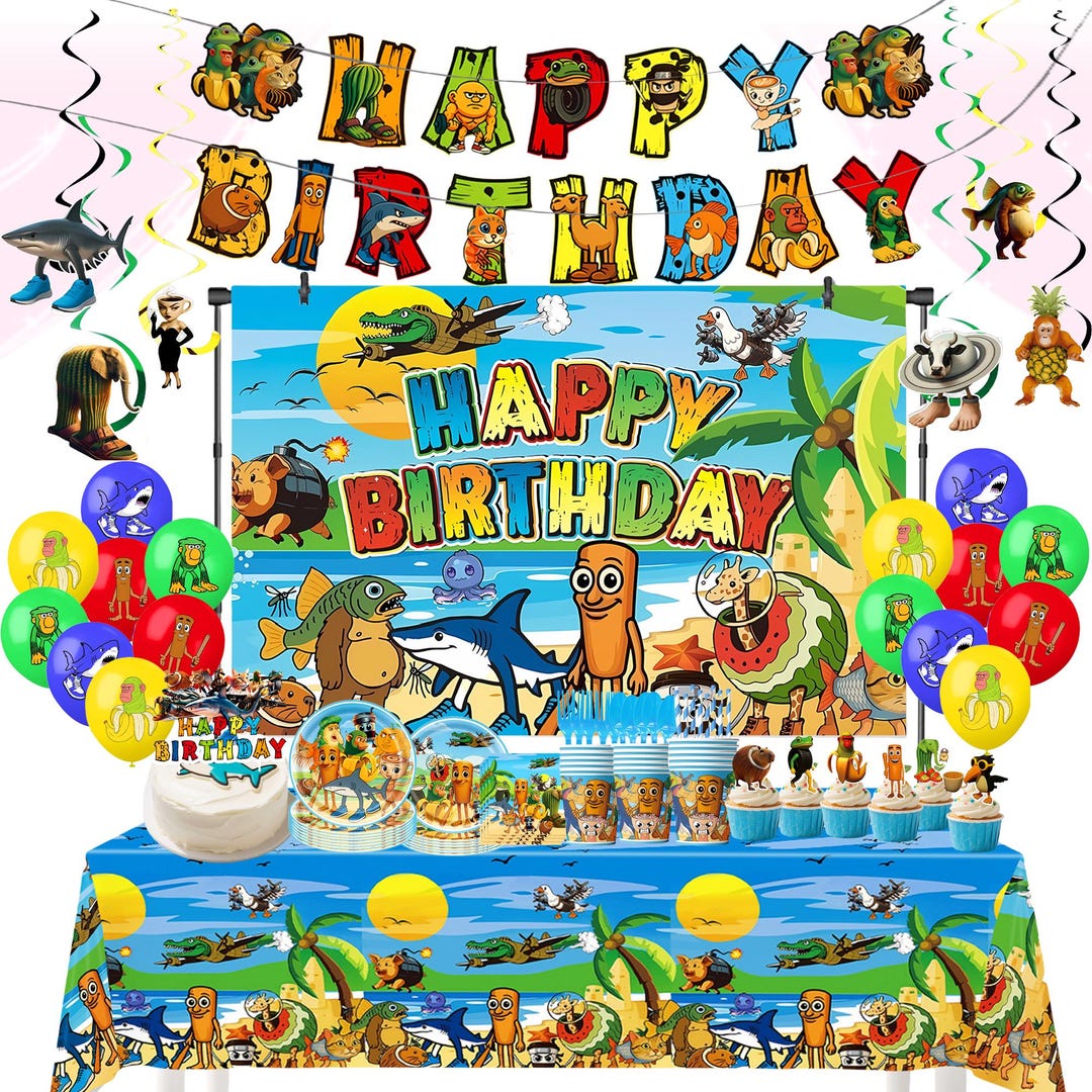 Italian Brainrot Themed Birthday Party Decoration,banner,cake Topper ...