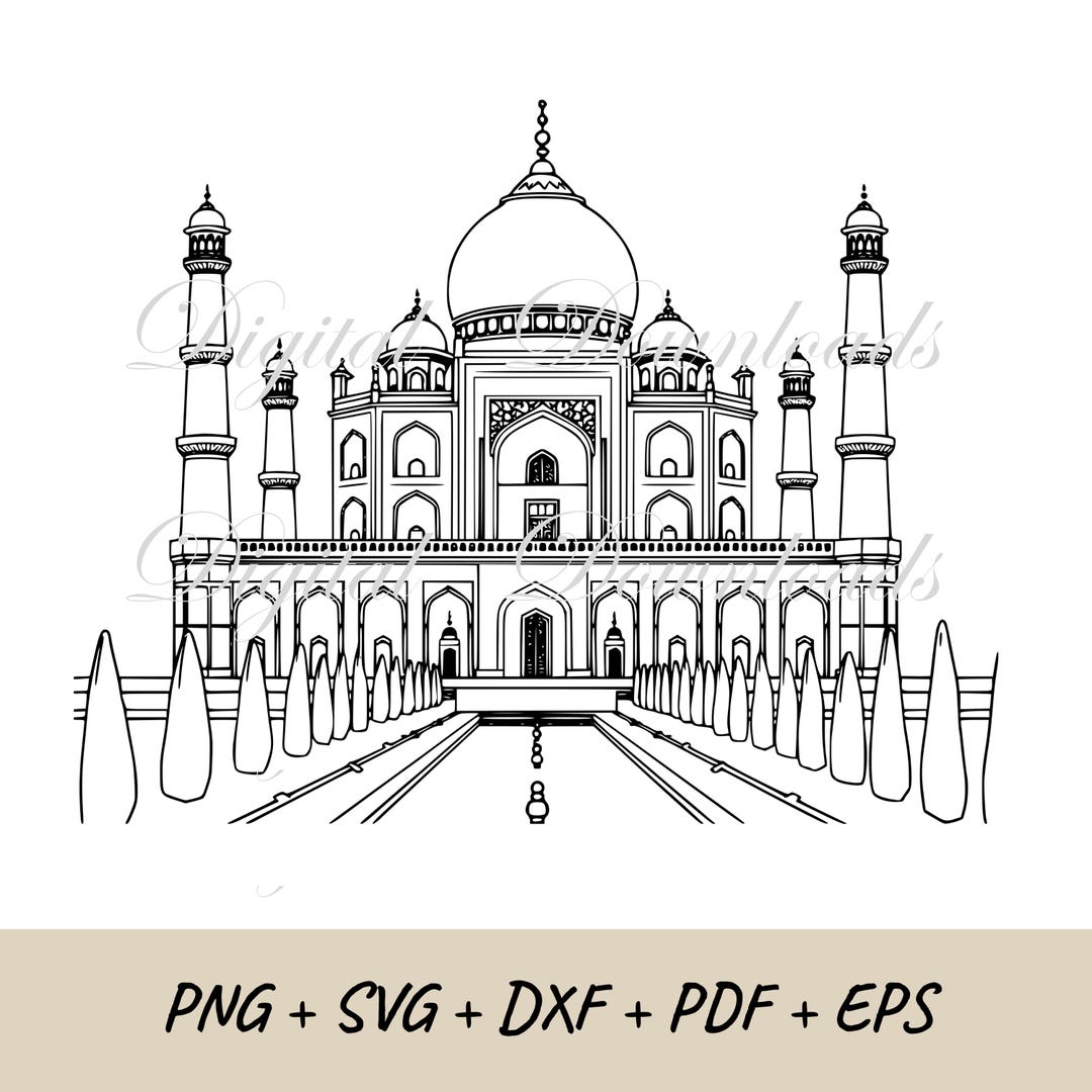 Taj Mahal SVG PNG dxf pdf eps - digitale Datei für Cricut, Silhouette ...