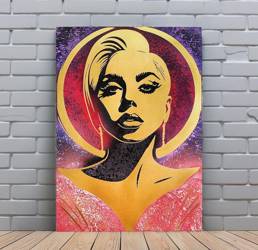 Lady Gaga Portrait. Original Exclusive Metal Wall Art. Custom Material ...