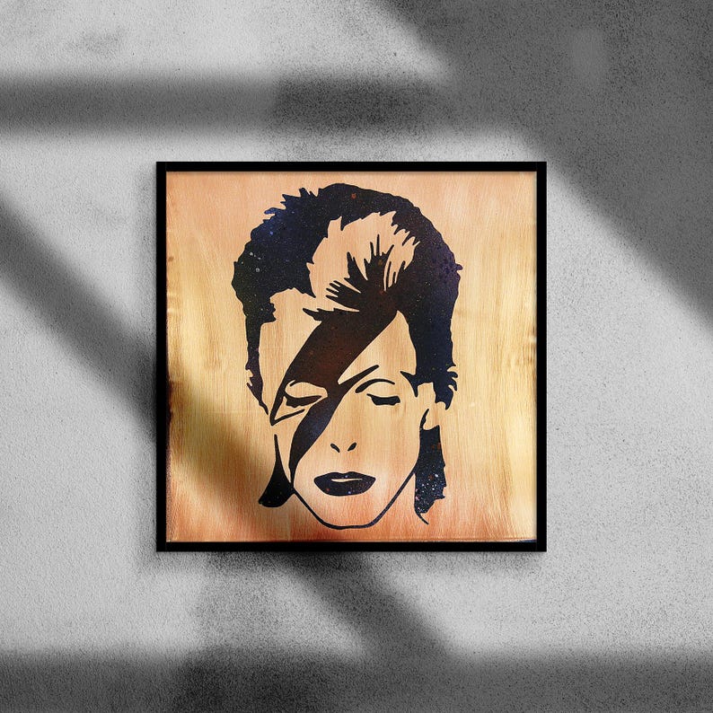 David Bowie Ziggy Stardust Portrait. Original Exclusive Metal Wall Art ...