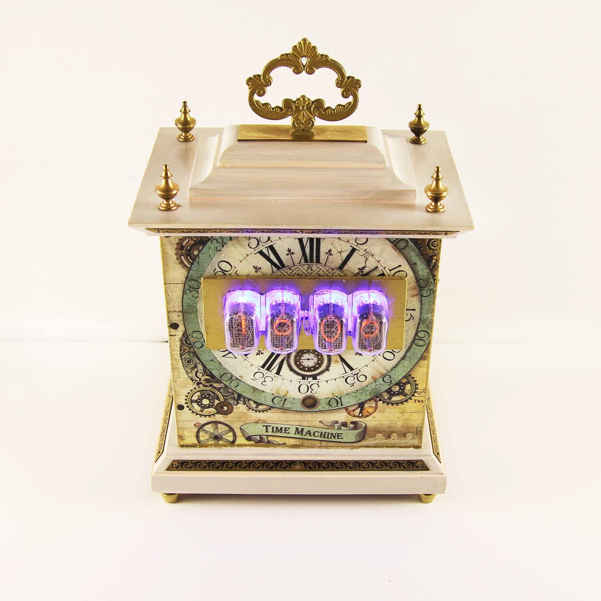 Nixie Tube Desk Clock, Time Machine, Victorian Steampunk Design - Etsy