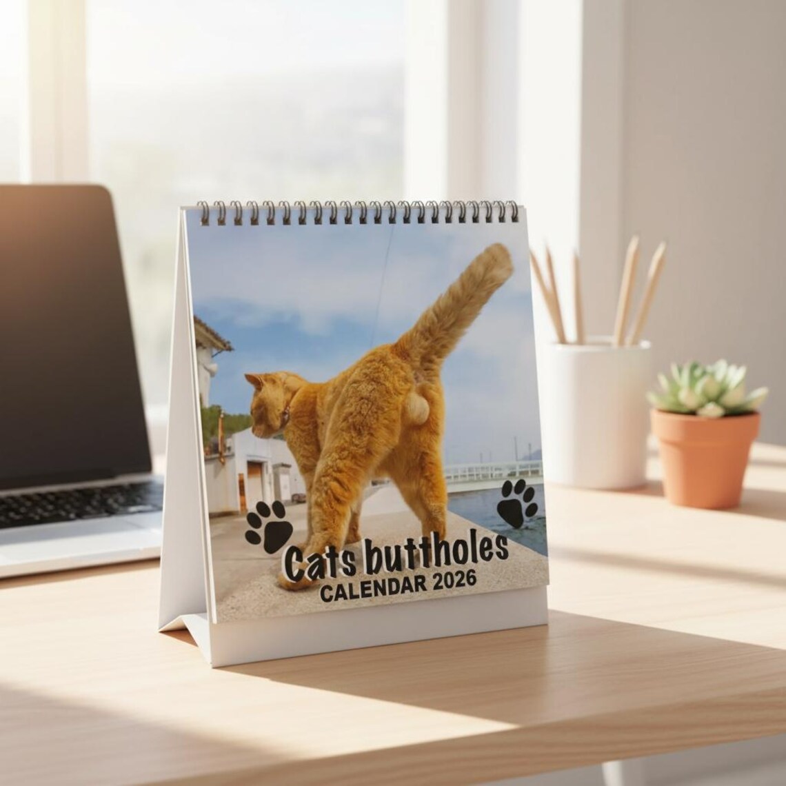 Funny Cat Butt Calendar 2026 – Cute & Silly Cat Bum Wall Calendar ...
