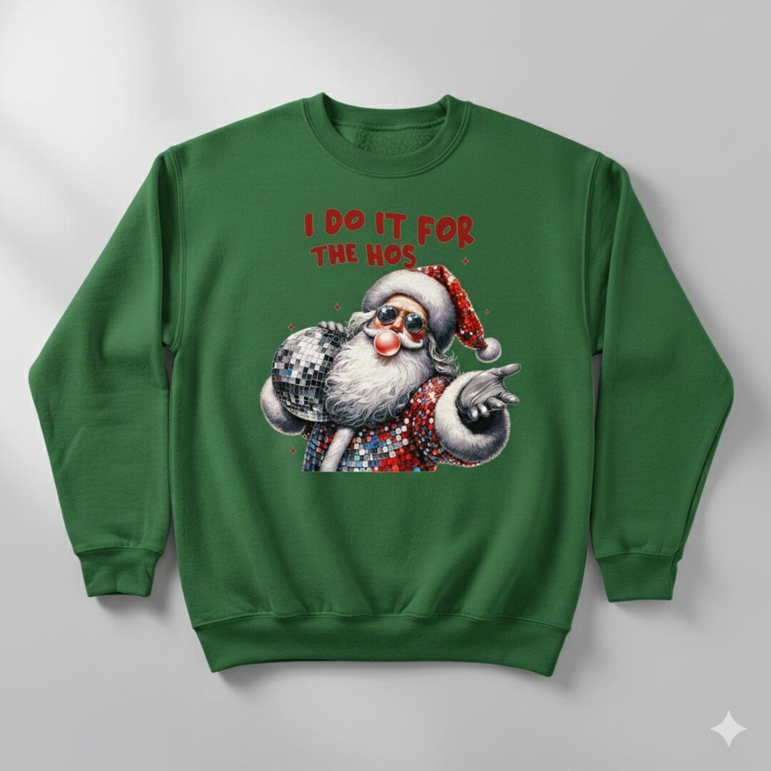 I Do It for the Hos Funny Santa PNG Sarcastic Christmas Humor Retro ...