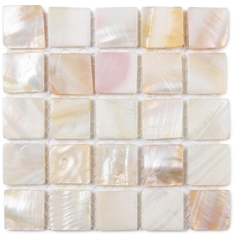 Natural Shell Mosaic Tile Samples | Set of 4 Premium Mother of Pearl ...