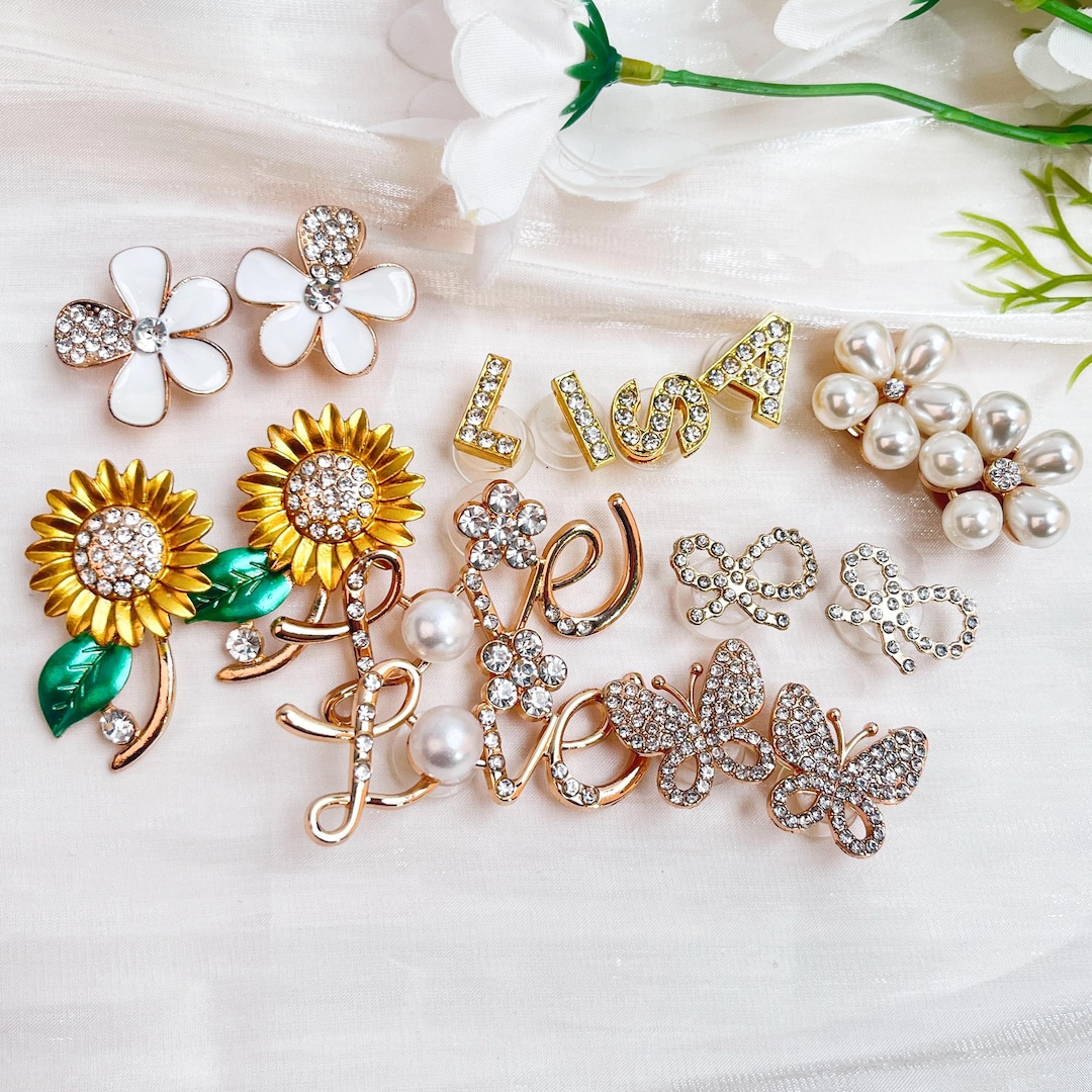 Charms for Croc,personalized Name Shoe Pins,exquisite Enamel Sunflower ...