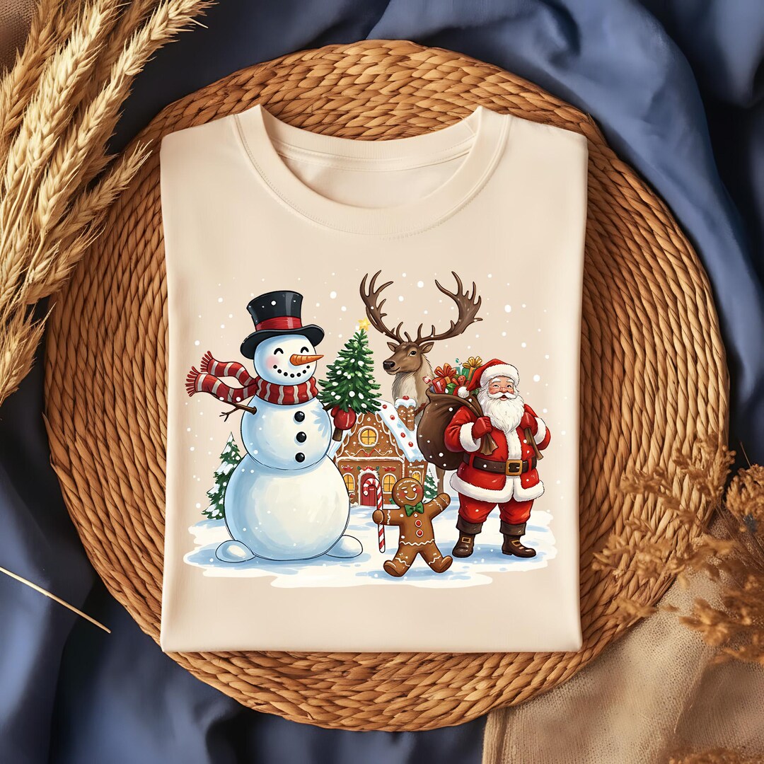 Christmas Clipart Bundle PNG – Santa Snowman Reindeer Gingerbread ...