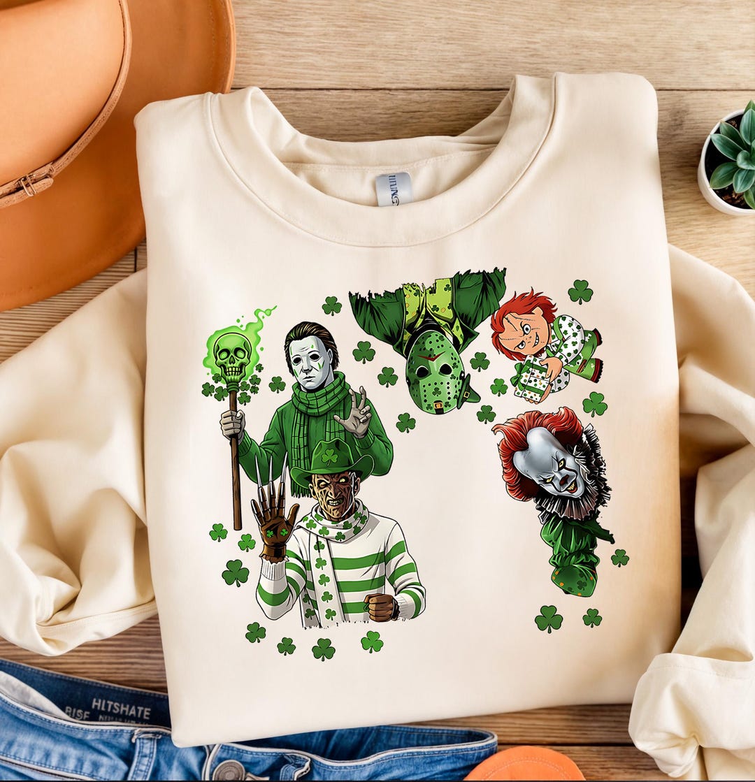 St Patrick’s Day Horror PNG Bundle – Shamrock Slasher Characters, Funny ...