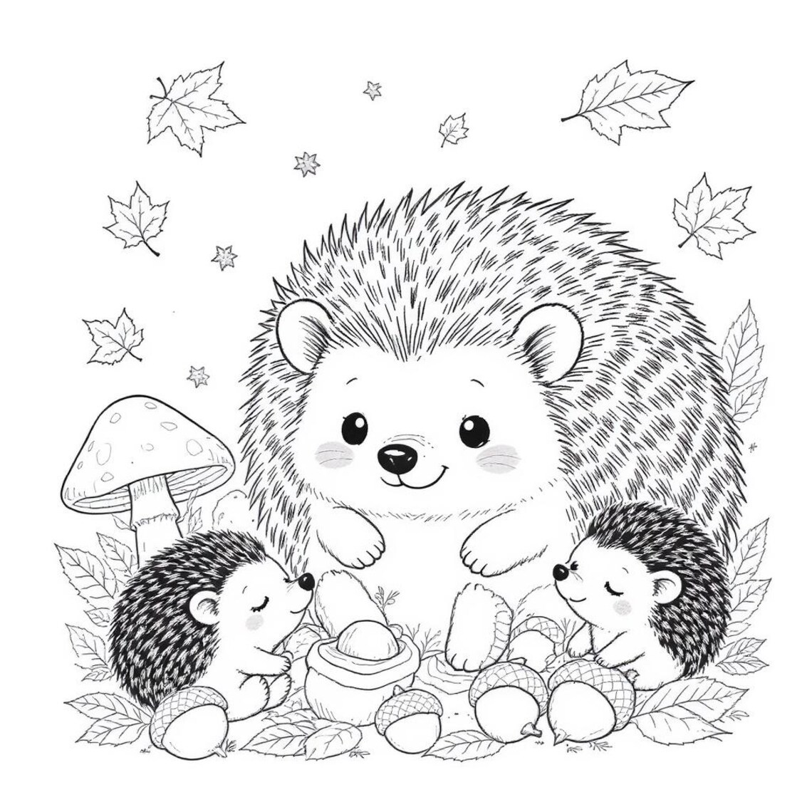 10 Autumn Animal Coloring Pages Bundle - High-quality Fall Critters ...