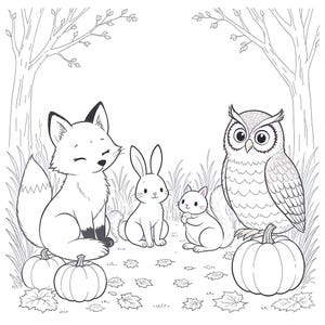 10 Autumn Animal Coloring Pages Bundle - High-quality Fall Critters ...