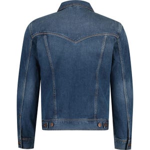 Vintage Denim Trucker Jacket: Distressed Mid-blue Cotton - Etsy