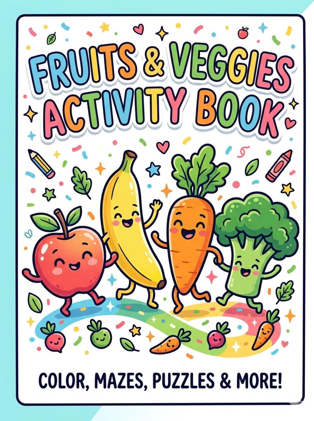 Toddler Fruits Vegetables Activity Book, Coloring, Tracing, Learning ...