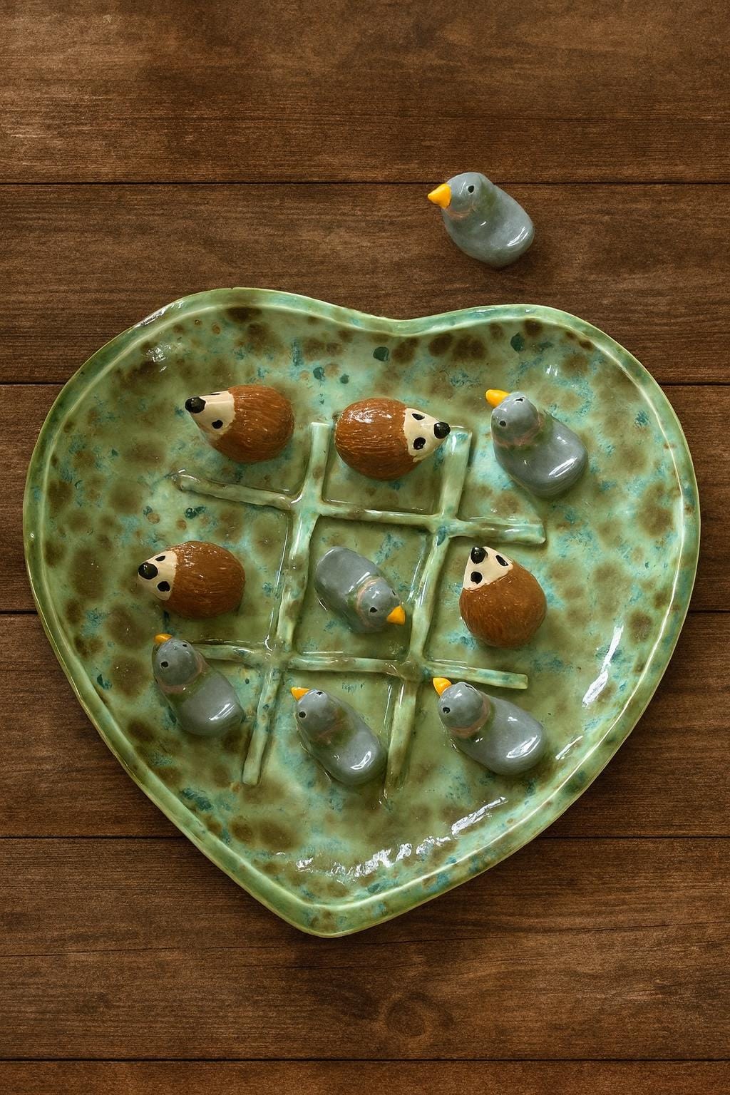TIK-TAK-TOE Set: Hedgehog and Grey-bird - Etsy