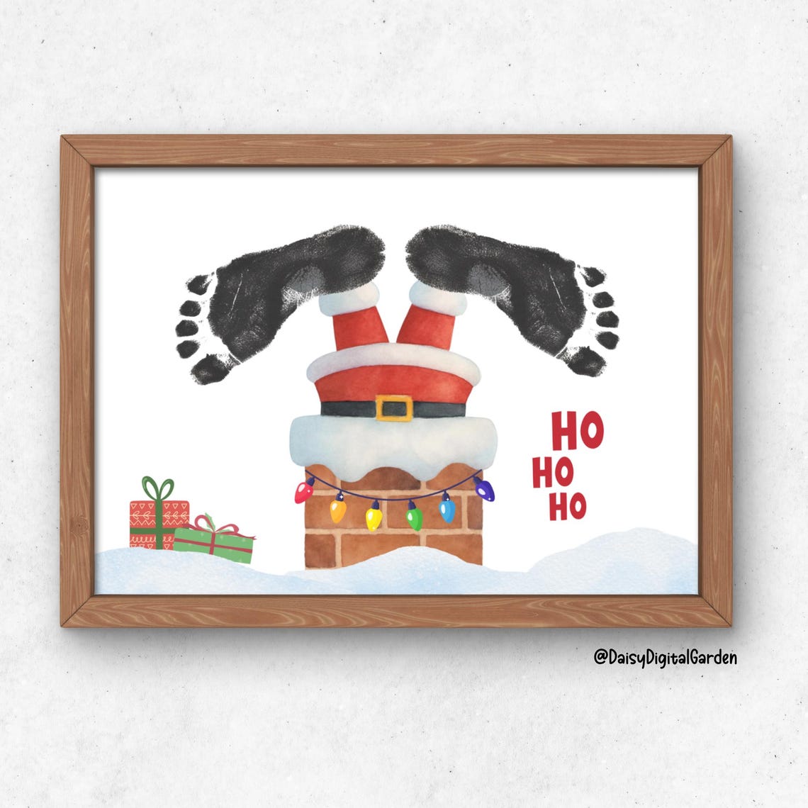 Christmas Footprint Art, Ho Ho Ho Santa Footprint Craft for Baby ...