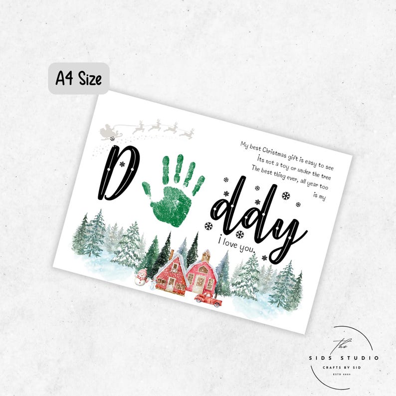 Christmas Daddy Poem Handprint Art, Daddy Christmas Keepsake, Christmas ...