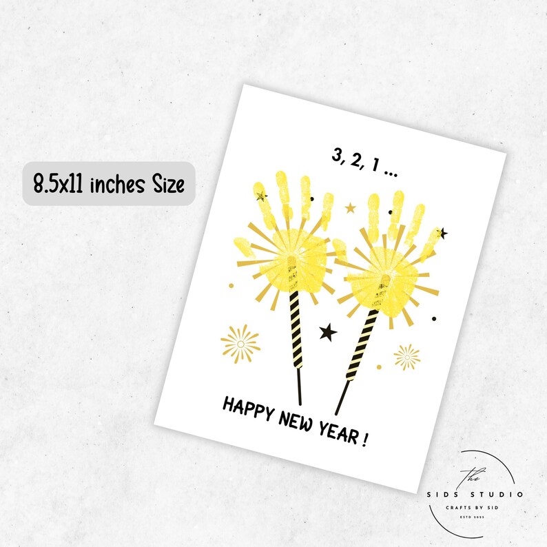 Happy New Year Handprint Craft 2026, New Year Handprint Art, 2026 Craft ...