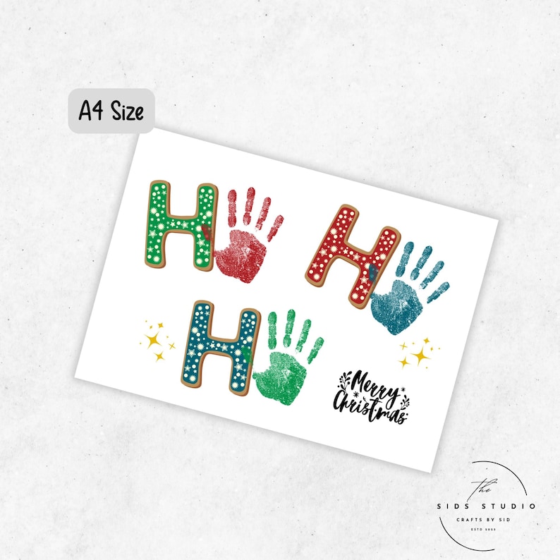Ho Ho Ho Christmas Handprint Craft, Santa Handprint Art, Merry ...