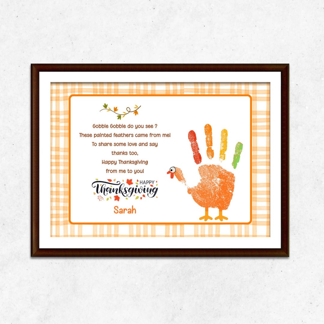 Turkey Poem Handprint Craft | Turkey Handprint Art | Autumn Handprint ...