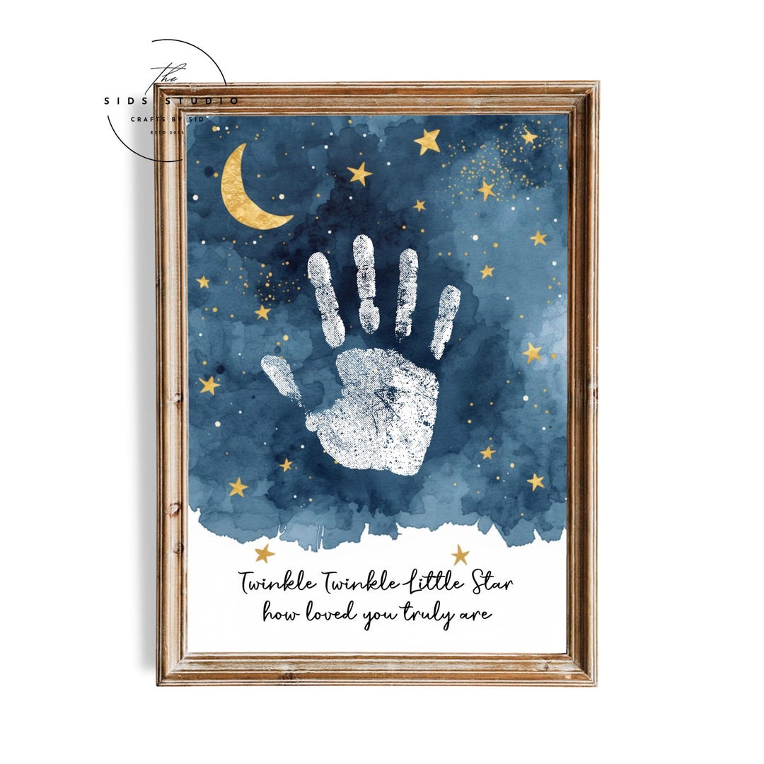 Twinkle Star Handprint Art, Nursery Rhyme Handprint Art, Toddler ...