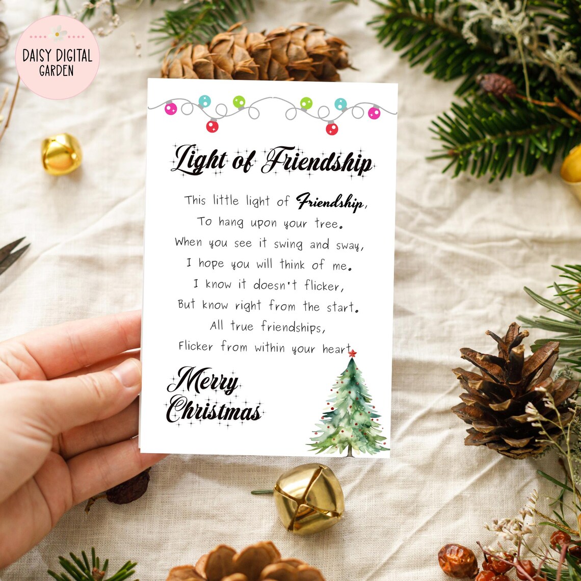 Light of Friendship Printable Poem | Christmas Friendship Card ...