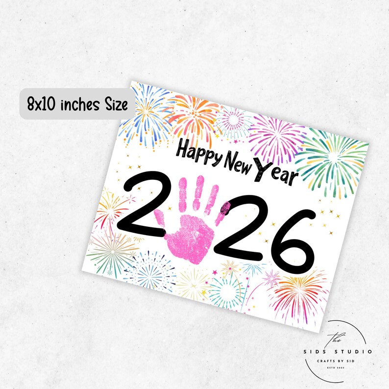 Happy New Year Handprint Craft 2026, New Year Handprint Art, 2026 Craft ...
