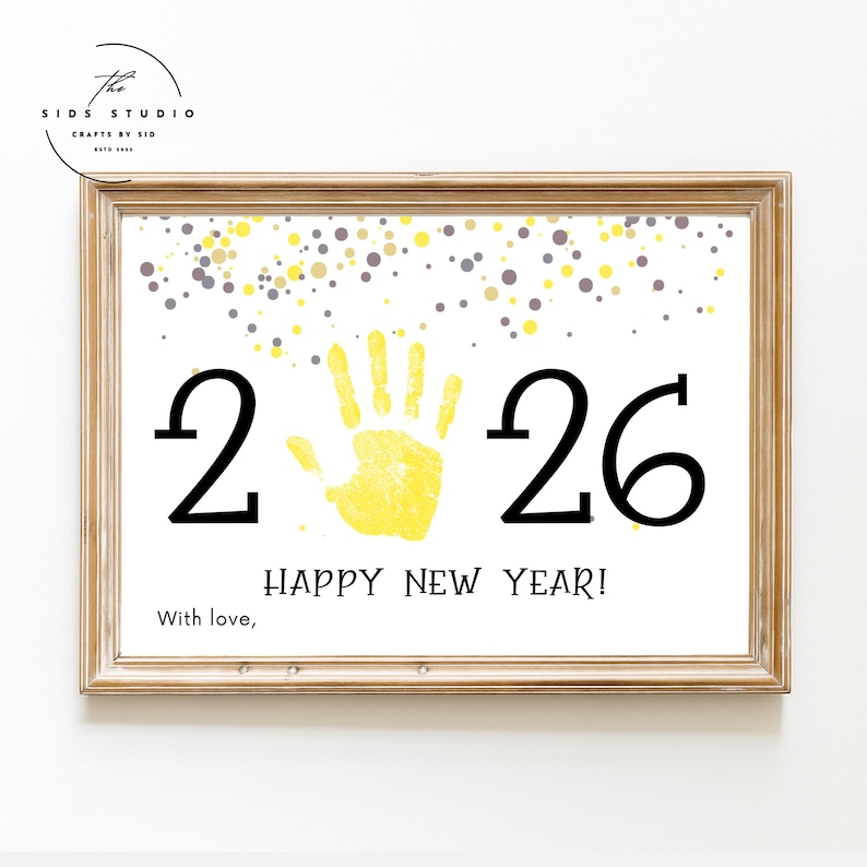 Happy New Year Handprint Craft 2026, New Year Handprint Art, 2026 Craft ...