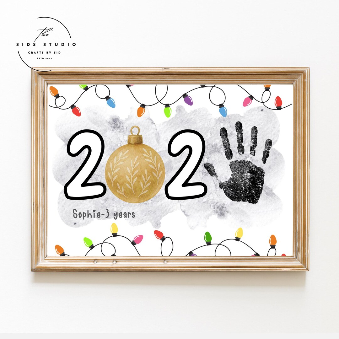 Manualidad de Año Nuevo 2026 con marco de fotos, arte de Año Nuevo con ...