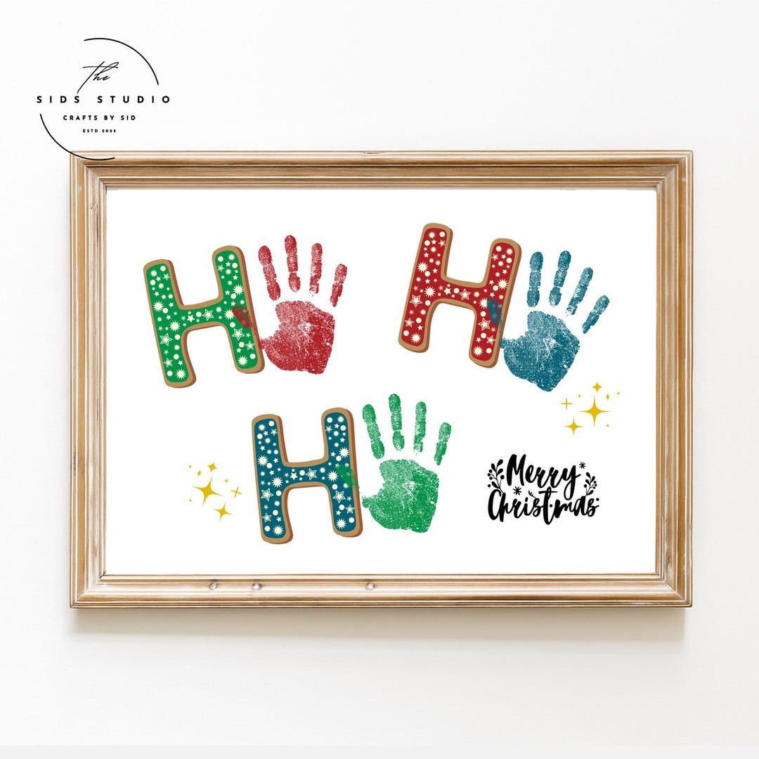 Ho Ho Ho Christmas Handprint Craft, Santa Handprint Art, Merry ...