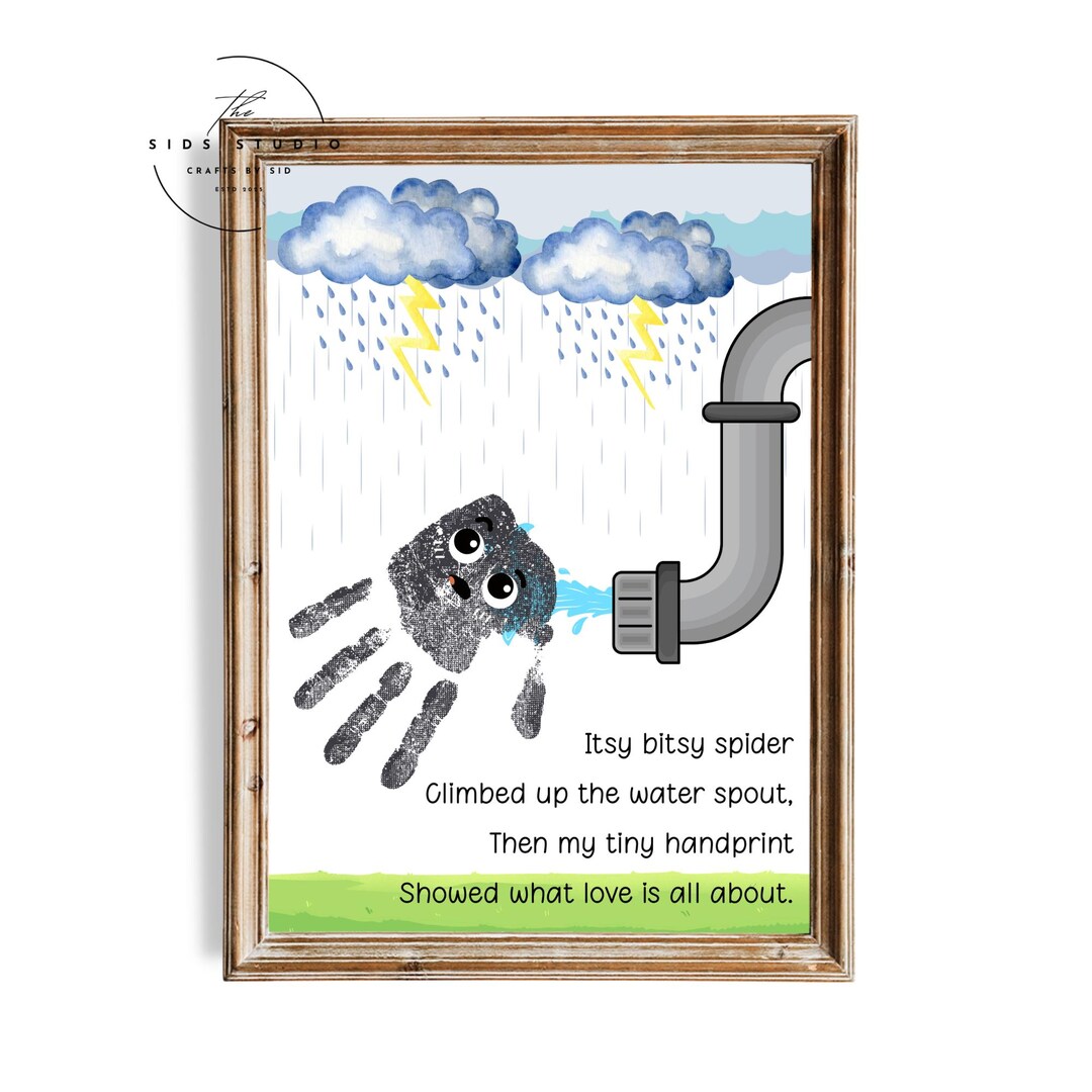 Itsy Bitsy Spider Handprint Craft, Nursery Rhyme Handprint Art, Toddler ...